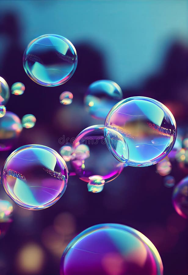 Colorful Soap Bubbles Abstract Background. Stock Illustration ...
