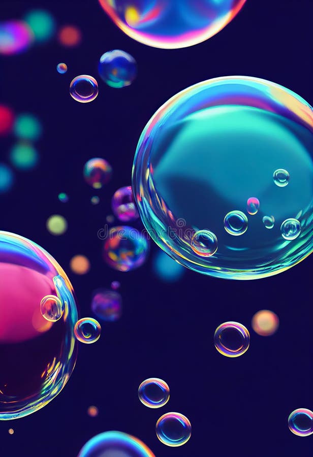 Colorful Soap Bubbles Abstract Background. Stock Illustration ...