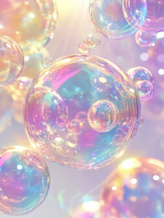 Colorful Soap Bubbles Create a Mesmerizing Visual Pattern in Sunlight ...