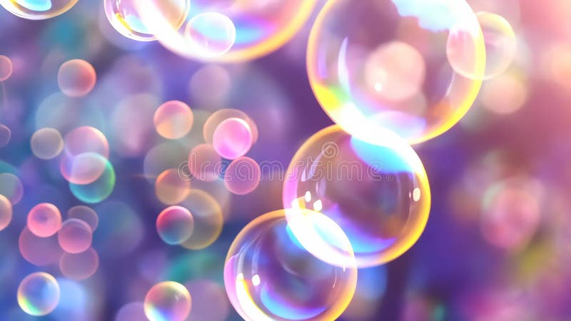 Colorful Soap Bubbles Floating in Abstract Light Stock Video - Video of ...
