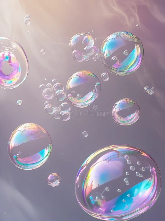 Colorful Soap Bubbles Floating in the Air Stock Illustration ...