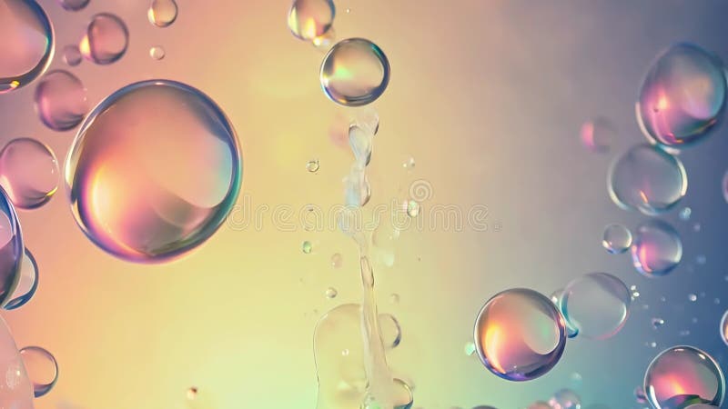Colorful Soap Bubbles Floating in a Clear Liquid Creating Dreamy Abstract Background for ...