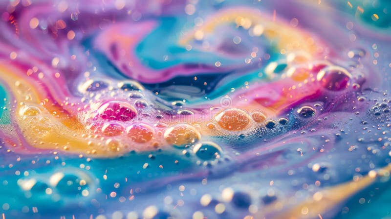 Colorful Soap Bubbles in Liquid, Abstract Colorful Background ...