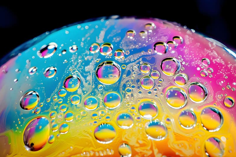 Colorful Soap Bubbles with Luminous Reflections Stock Illustration ...