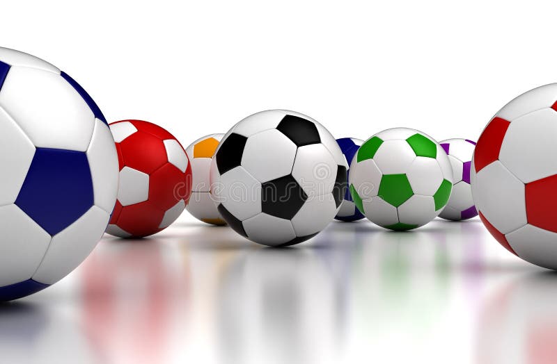 Colorful Soccer Balls stock illustration. Illustration of football ...