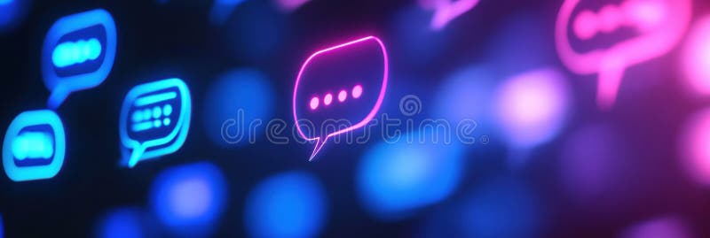 Colorful Social Media Chat Interface Showcases Floating Message Bubbles ...