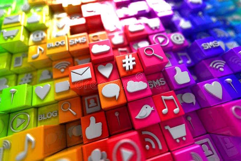Colorful Social Media Icons Stock Illustration - Illustration of ...