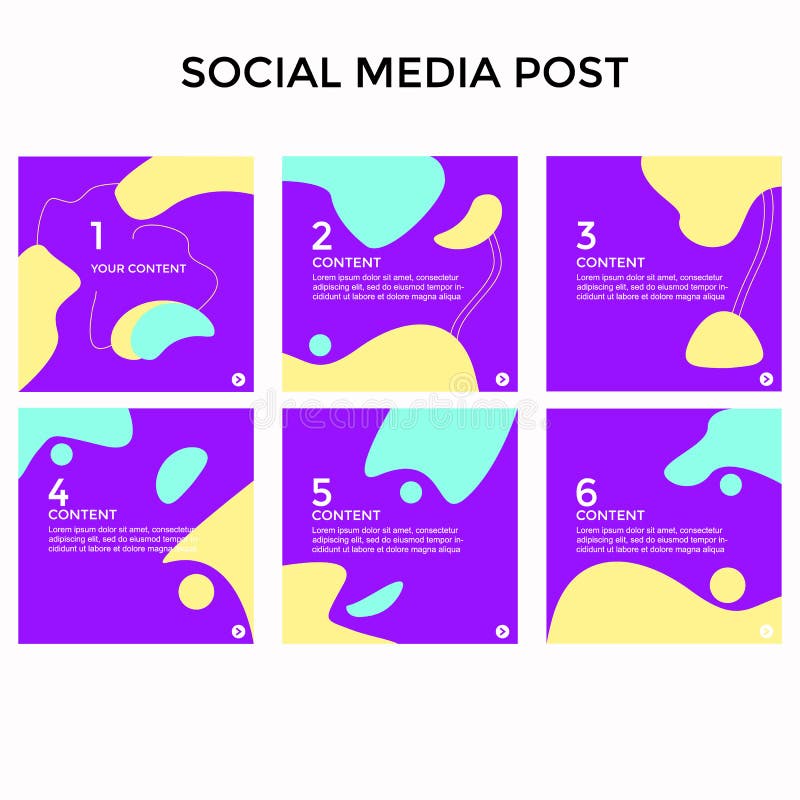 COLORFUL SOCIAL MEDIA POST TEMPLATE FLAT LIQUID VECTOR DESIGN Stock ...