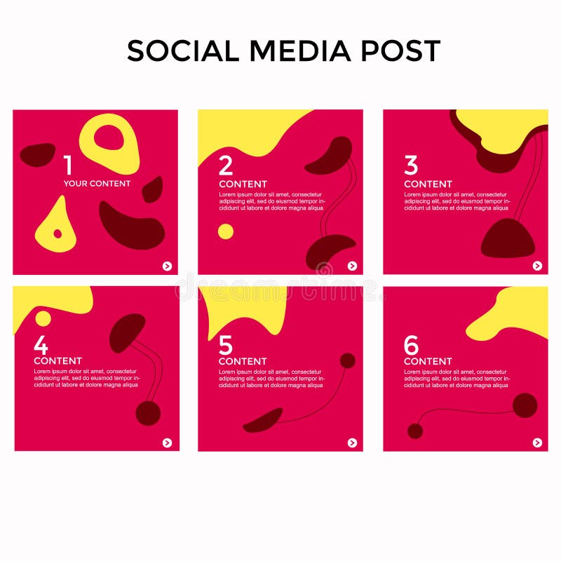 COLORFUL SOCIAL MEDIA POST TEMPLATE FLAT LIQUID VECTOR DESIGN Stock ...
