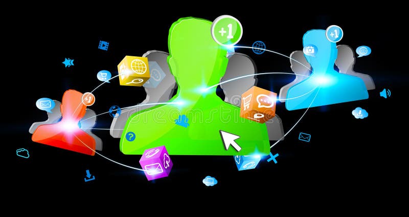 Colorful Social Network Avatar Stock Illustration - Illustration of ...