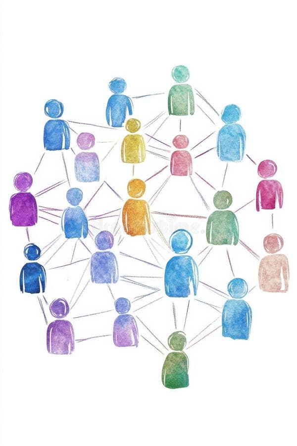 Colorful Social Network Concept with Interconnected People for ...