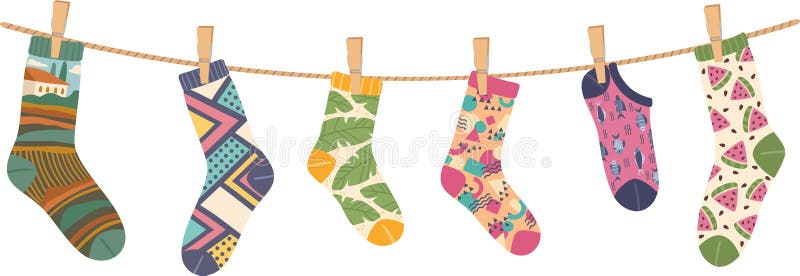 Colorful Socks Featuring a Variety of Playful Patterns and Designs are ...