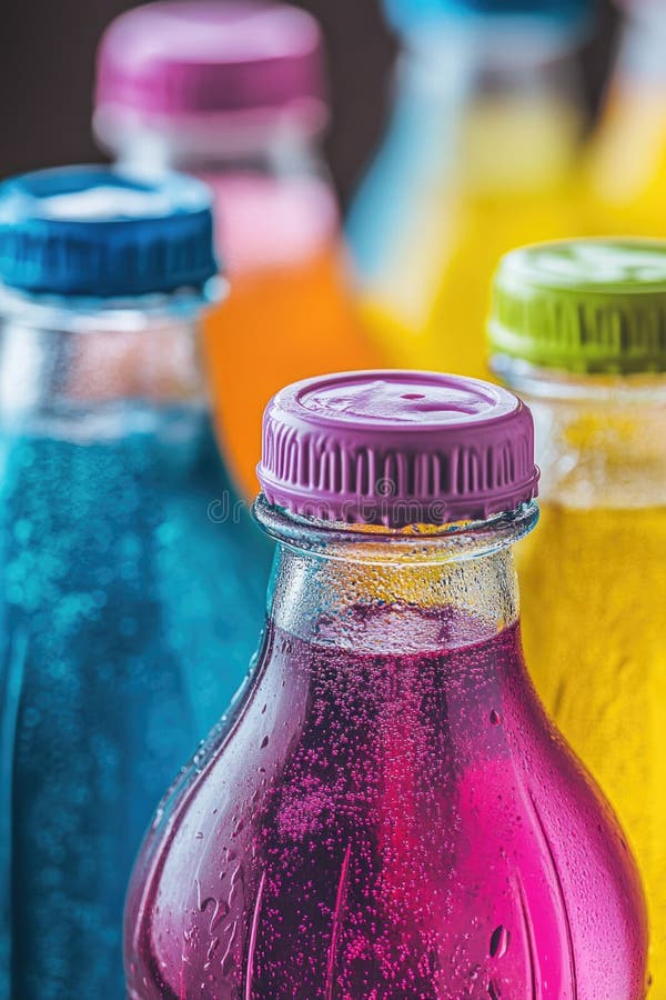 Colorful Soda Bottle Caps stock photo. Image of fountain - 362064336