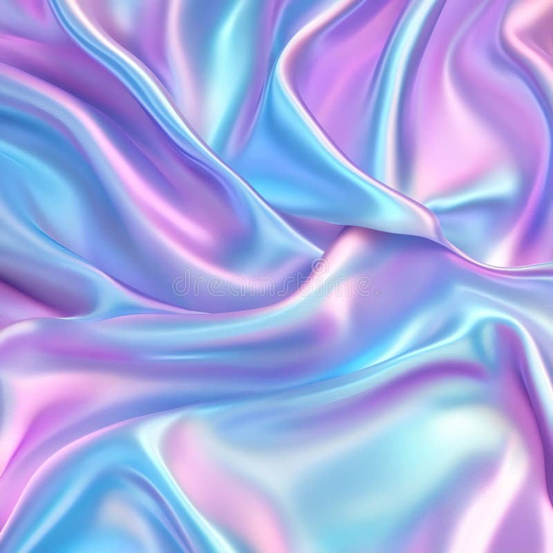 Colorful Soft Blue Satin Fabric with Flowing Waves, Smooth Texture, and ...