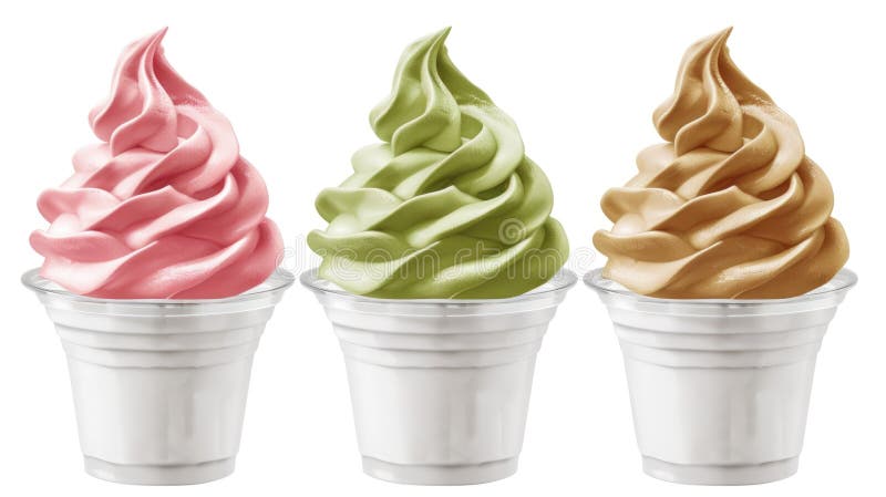 Colorful Soft Serve Ice Cream Cups Stock Image - Image of cones, sweet ...