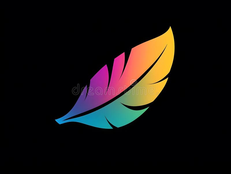 Colorful Soft Simple Feather Icon Symbol Stock Illustration ...