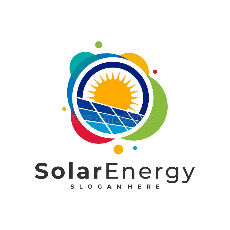 Colorful Solar Logo Vector Template, Creative Solar Panel Energy Logo ...