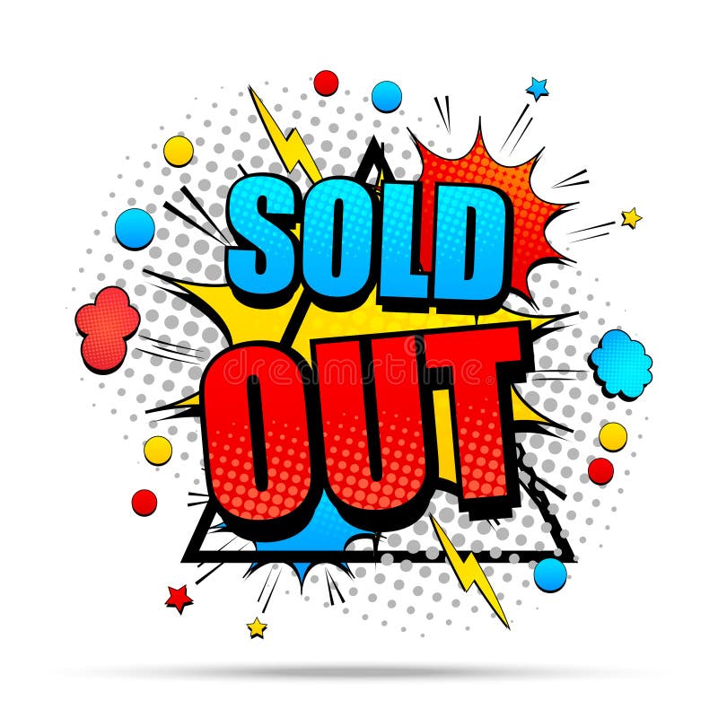 Colorful Sold Out Comic Concept Stock Vector - Illustration of effect ...