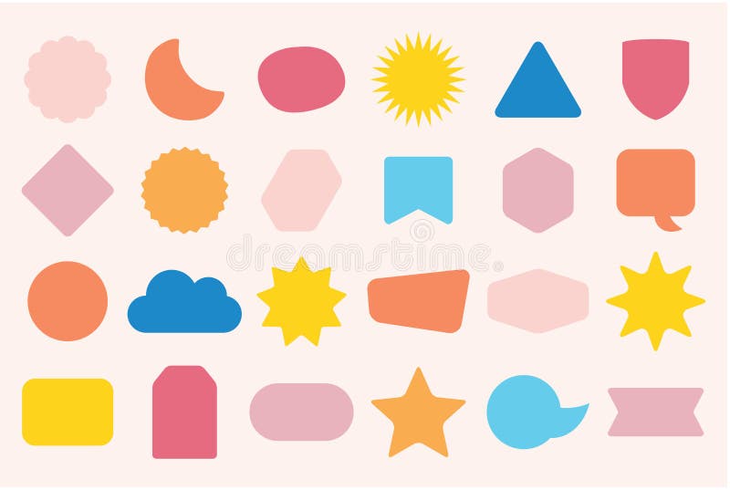 Colorful Solid And Isolated Random Shapes Empty Sticker And Labels ...