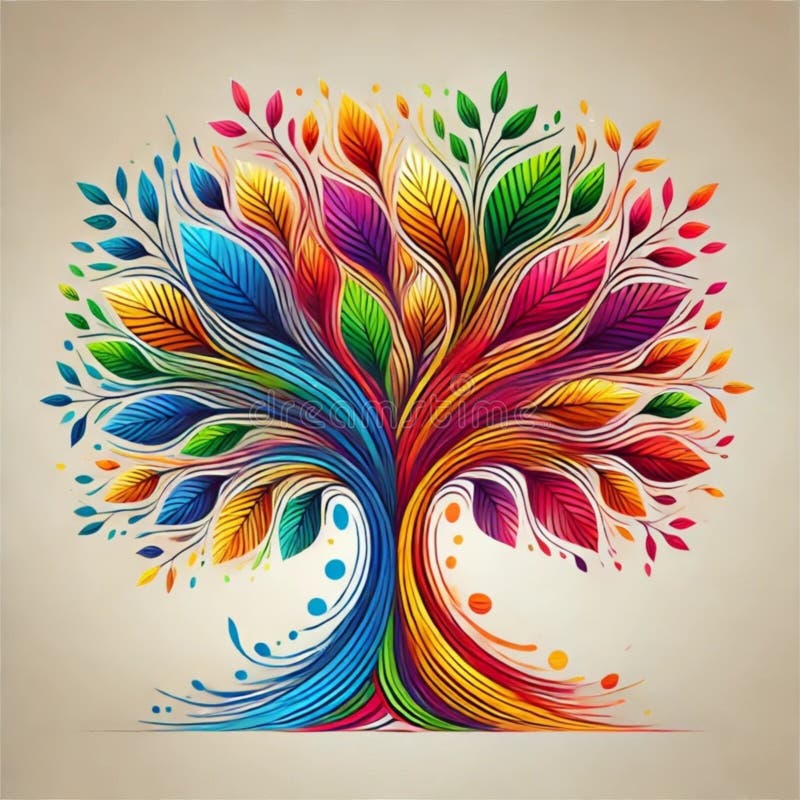 Colorful Solidarity Design Tree Stock Illustrations – 124 Colorful ...