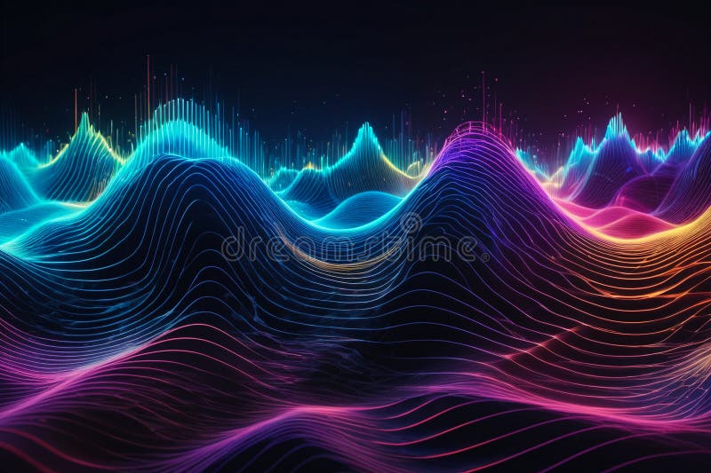 Colorful Sound and Music Frequency Waves Stock Illustration ...