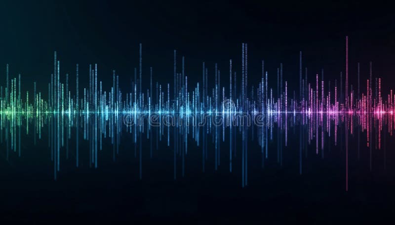 Colorful Sound Wave Pattern on Dark Background. Generative AI Stock ...