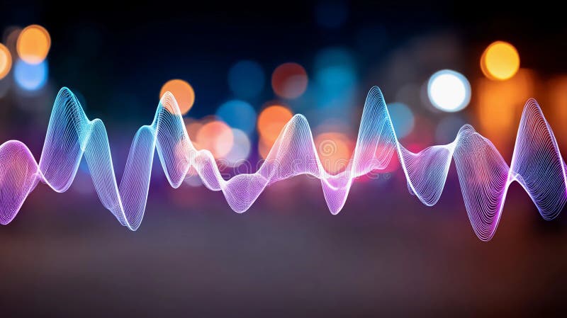 Colorful Sound Wave Representation with Blurred City Lights in the ...