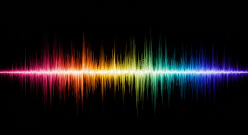 Colorful Sound Wave Visualization Set Against a Black Background. the ...