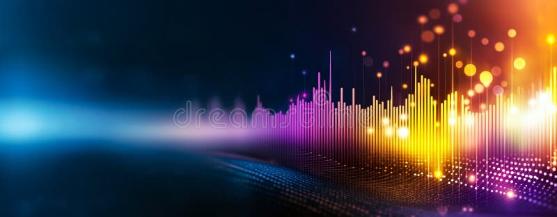 Colorful Sound Wave Visualization with Vibrant Lights and Abstract ...