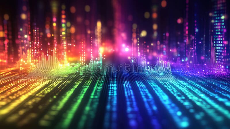 Colorful Sound Wave Visualization with Vibrant Lights Stock Photo ...