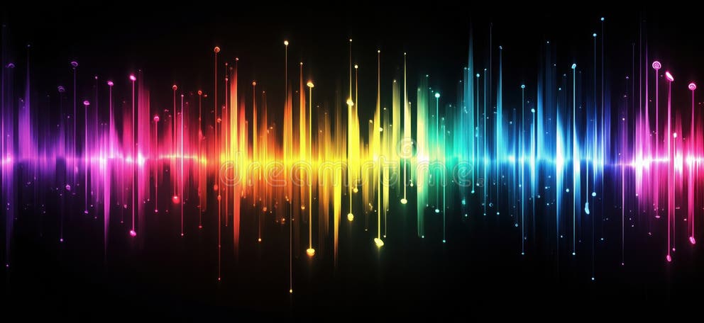 Colorful Sound Wave Visualization with Vibrant Spectrum and Dynamic ...