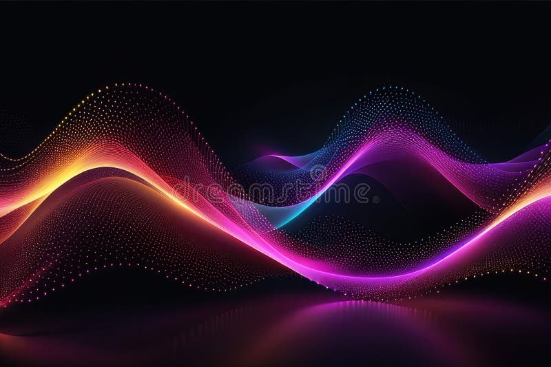 Colorful Sound Waves, Abstract Background, Horizontal Composition Stock ...