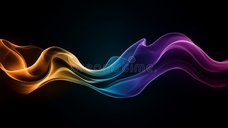 Colorful Sound Waves Flowing Seamlessly in Vibrant Hues Against a Dark ...