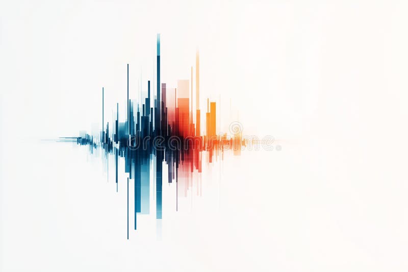 Colorful Sound Waves Display Audio Frequency Variations Against a Light ...