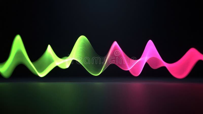 Colorful Sound Waves in Green and Pink, Representing Audio ...