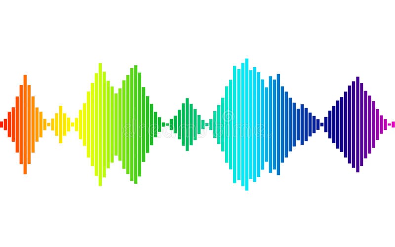 Colorful Sound Waves on White Background Stock Illustration ...