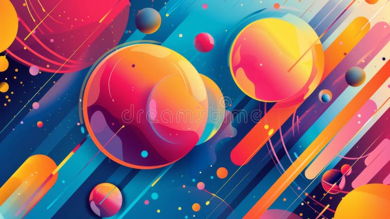 A Colorful Space Background with Many Planets and a Line of Bright ...