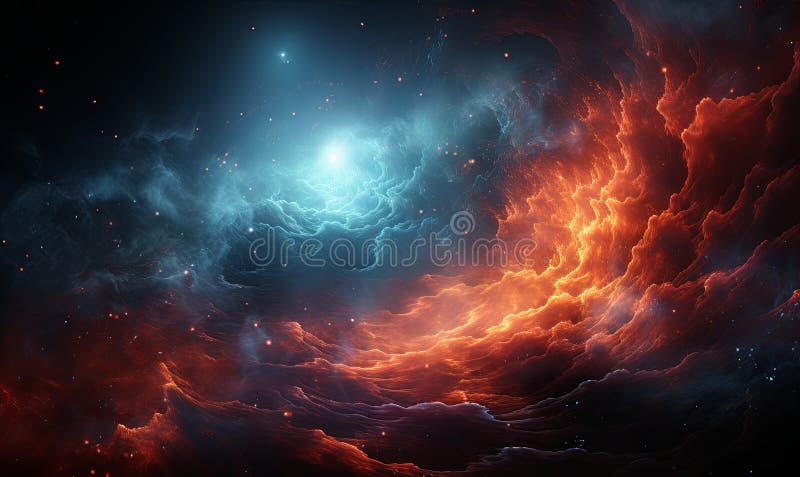 Colorful Space Filled with Clouds and Stars Stock Photo - Image of ...