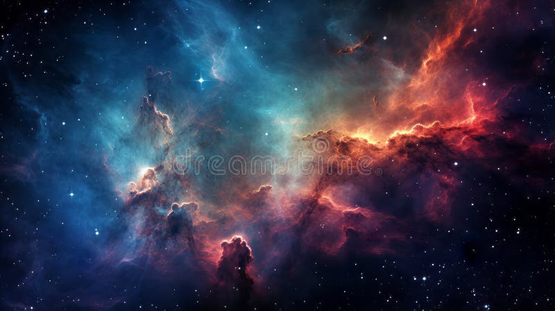 Colorful Space Filled with Stars and Clouds Stock Illustration ...