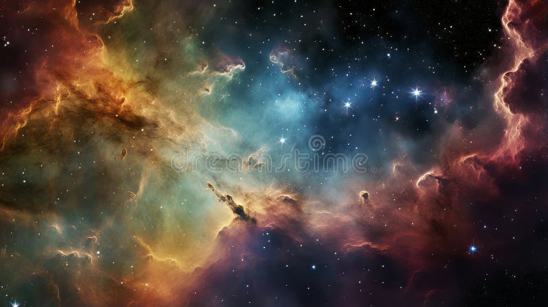 Colorful Space Filled with Stars and Clouds Stock Illustration ...