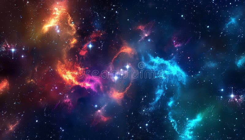 Colorful Space Galaxy Cloud Nebula. Stary Night Cosmos Stock ...
