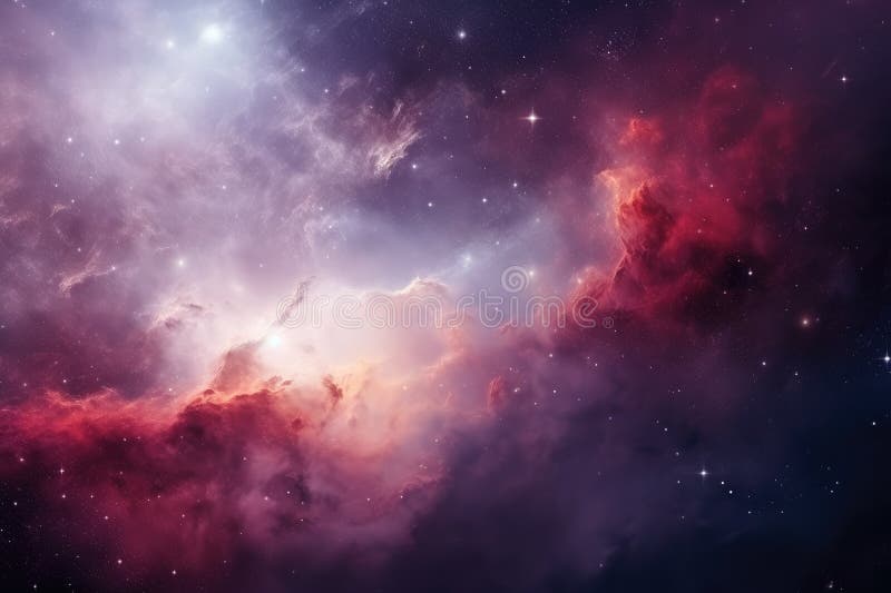 Colorful Space Nebula Forming Stars in the Universe Stock Illustration ...