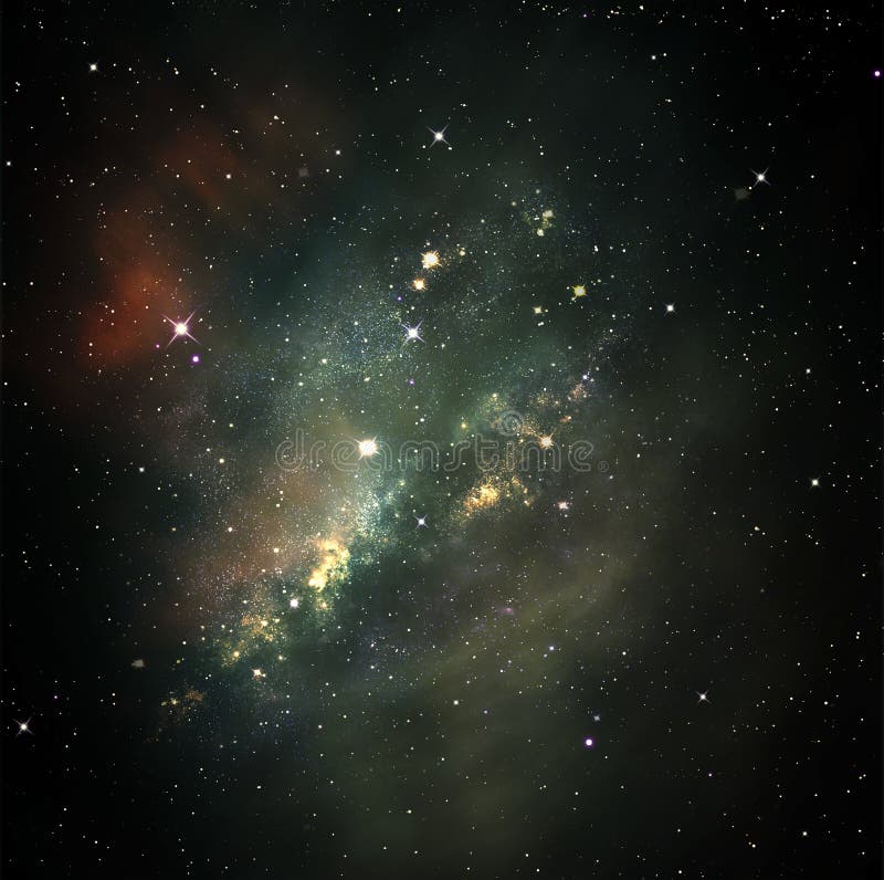 Colorful space nebula stock illustration. Illustration of color - 54101493