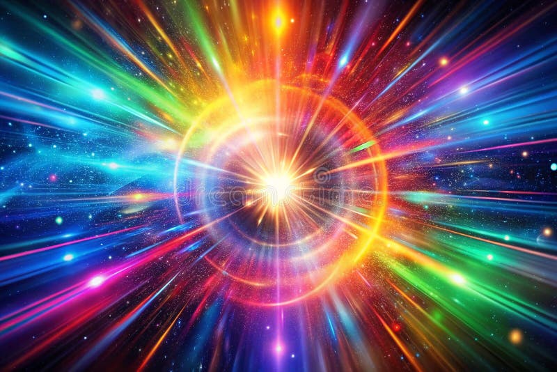 Colorful Space Portal Explosion Background Stock Illustration ...