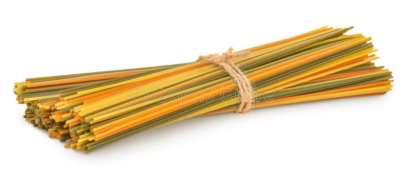 Colorful Spaghetti Tricolore Pasta Isolated on White Background Stock ...