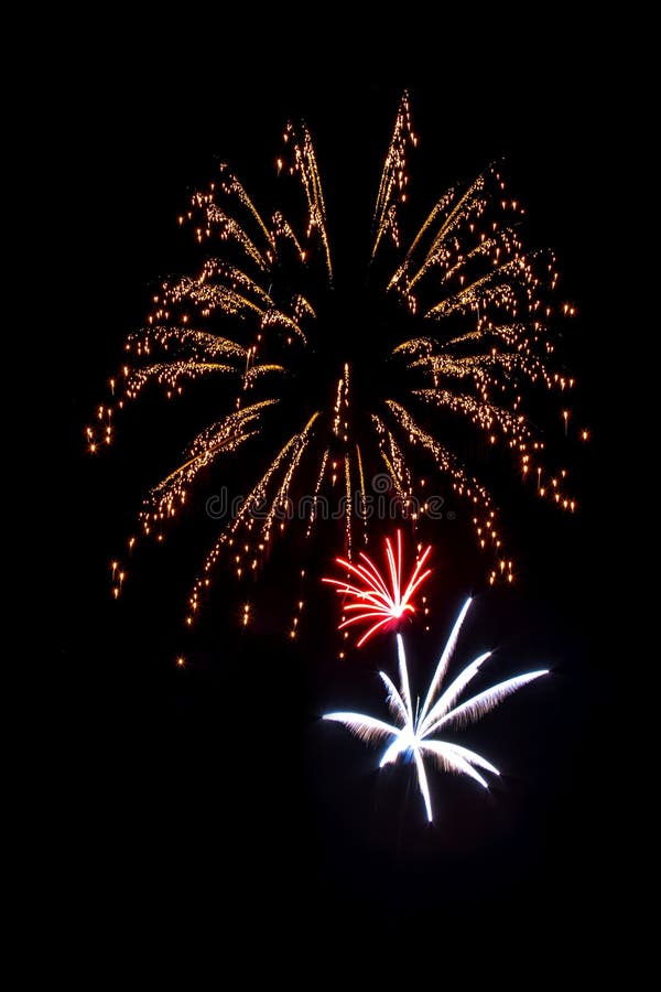 Colorful Sparkle Fireworks in Night Sky Stock Photo - Image of green ...