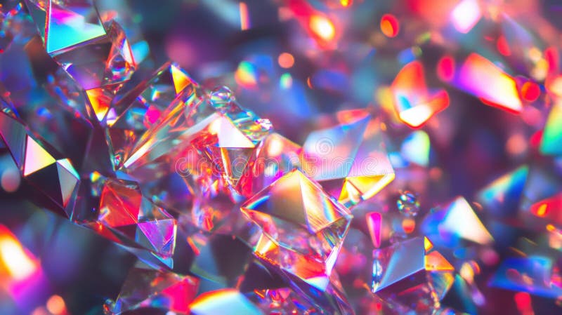 Colorful Sparkling Crystals Reflecting Light in Various Angles Stock ...