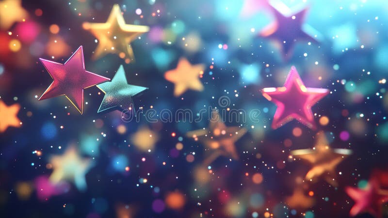 Colorful Sparkling Light Stars Background, Celebration Stock ...