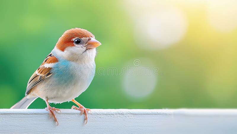 Colorful Sparrow Perched on a Ledge, a Symbol of Joy and Freedom Stock ...
