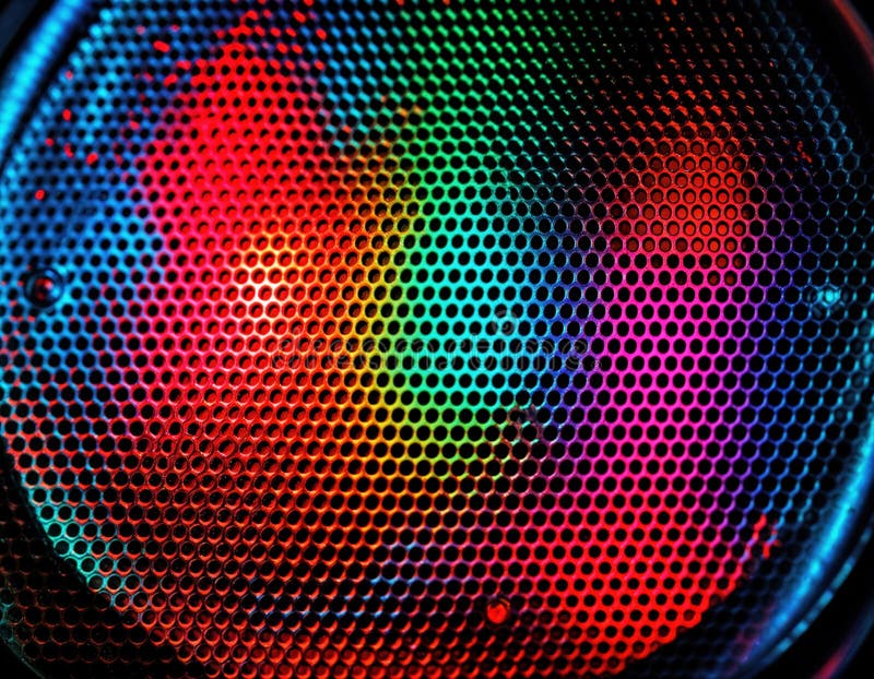 Abstract Background of a Colored Speaker with Some Holes in the it ...